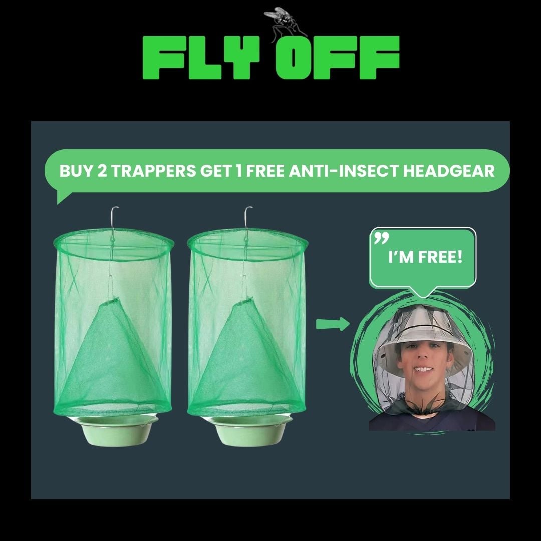 Buy 2 Trappers, Get 1 FREE Anti Insect Head Protector – Fly Off